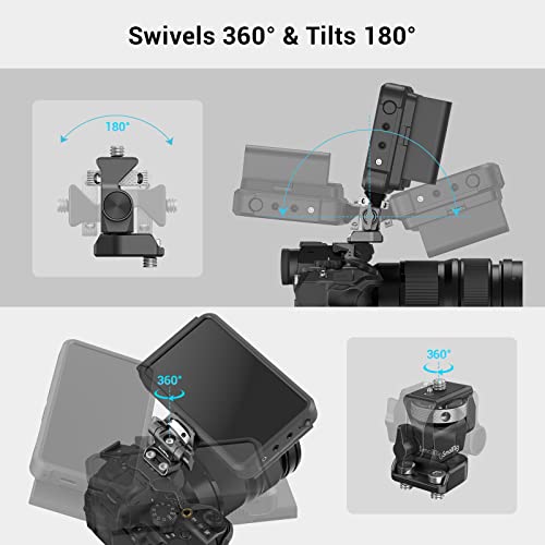 SmallRig Monitor Mount Swivel 360° and Tilt 180° Adjustable Bracket with 1/4"- 20 Screws for 5" and 7" Monitor - 2904B