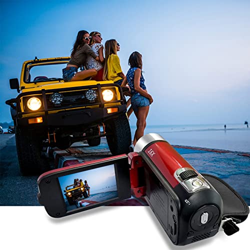 Onlyliua Ultra HD Digital Video Camera, 2.7" TFT-LCD 270 ° Reversible Screen, 16 Times Digital Zoom, Electronic Anti-Shaking, Built-in Mic and Speaker, Gift for Boys and Girls