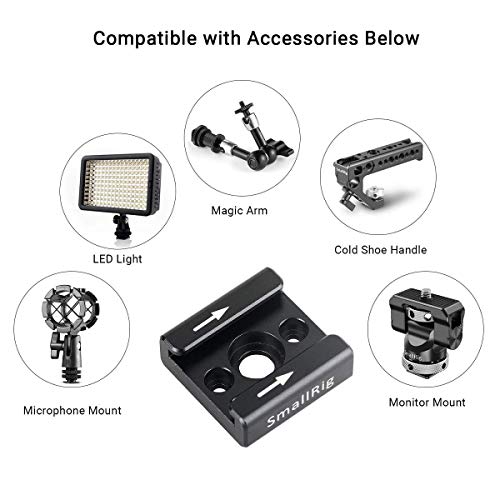 SMALLRIG Cold Shoe Mount Adapter with 1/4ββ Thread Hole for Camera and Camcorder Rigs β 1241