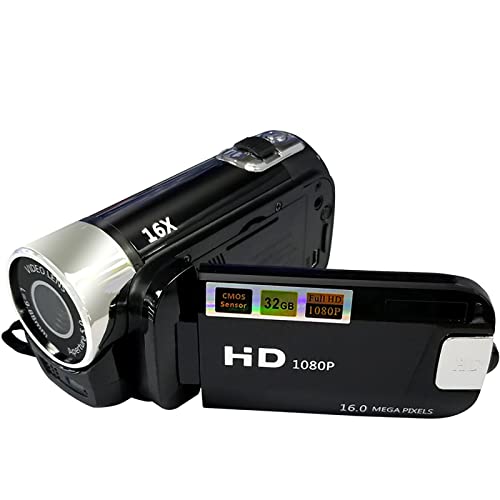 Onlyliua Ultra HD Digital Video Camera, 2.7" TFT-LCD 270 ° Reversible Screen, 16 Times Digital Zoom, Electronic Anti-Shaking, Built-in Mic and Speaker, Gift for Boys and Girls
