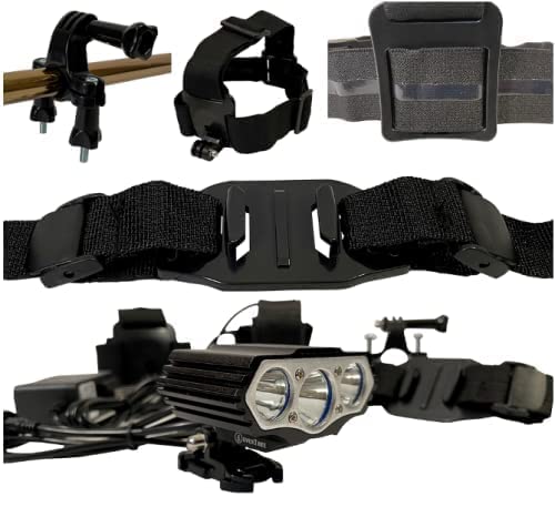 Night Owl Helmet Light Kit with 10pc GoPro Compatible Mount System, Powerful 3000 Lumen LED Riding Light Mount-Anywhere Motorcycle, Bicycle, Ski, Snowmobile, Dirt Bike & More - USA Based
