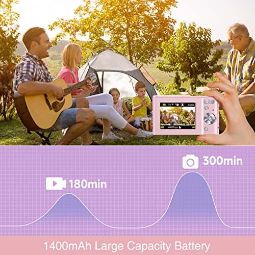 Digital Camera, Kids Camera with 32GB Sd Card, Autofocus FHD 1080p 48MP Compact Camera with 16x Digital Zoom, Vlogging YouTube Camera for Kids, Teens, Students, Girls, Boys, Adults, Beginners