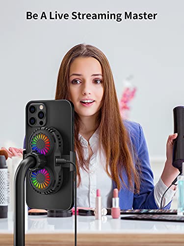 SakuraClub Semi-Conductor Phone Cooler, Cellphone Radiator with Dual Cooling Chip, Cooling Case for iOS/Android Phones, Fit for Mobile Gaming, Video Streaming, Car Driving