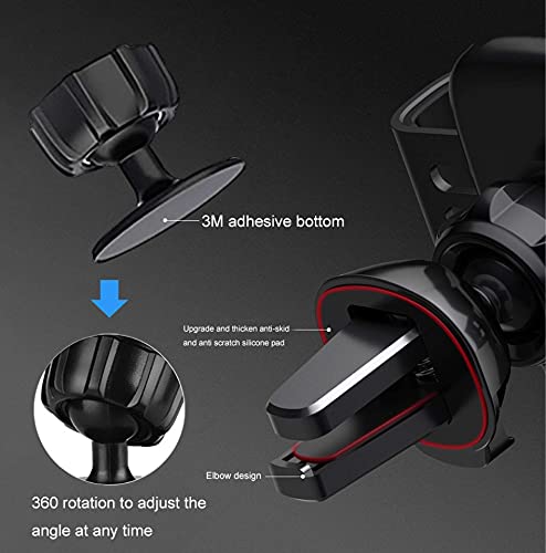 Wireless Car Charger, 15W/10W Fast Charging Car Mount, Air Vent Cell Phone Holder for Car, Universal Car Phone Holder Cradle Compatible with iPhone 13/12/11, Samsung S21/S20/S10, and More, Black