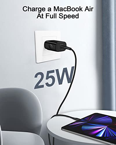 25w USB C Charger for Motorola Moto G Stylus/G Power(2022)/G Pure/G Play/G7/G200/Edge+/One 5G, Android Super Fast Charging USBC Block + USB-C to Type C Cable Samsung Galaxy A13 A03S A53 S23 S22 S21