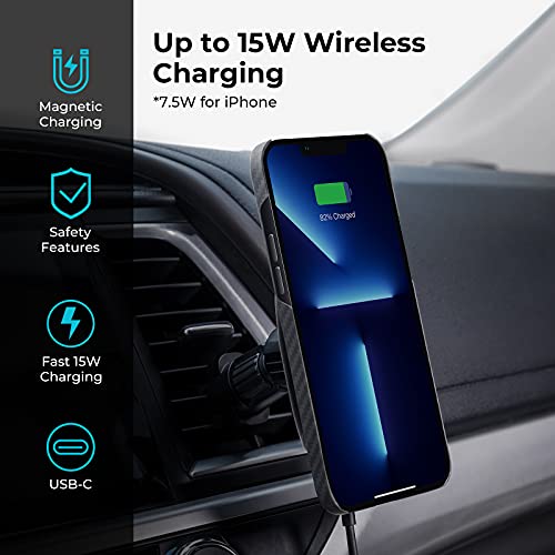 PITAKA Magsafe Car Mount for iPhone 14/13 Series, Air Vent Phone Holder for Car with Cooling Fan, 360 Degree Rotation, [MagEZ Car Mount Pro] Compatible with MagEZ Case for Galaxy S23/S22 Series
