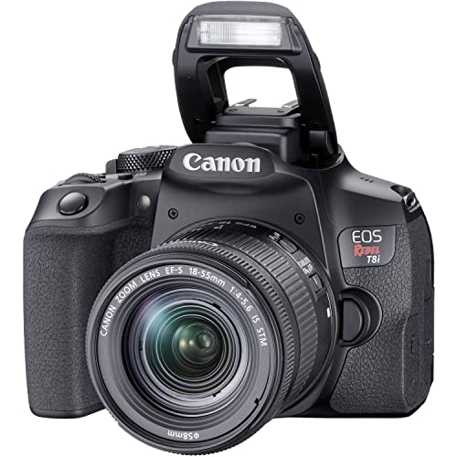 Camera Bundle for Canon EOS Rebel T8i DSLR Camera with EF-S 18-55mm f/4-5.6 is STM Lens and Accessories Pack (64GB, Handheld Tripod, Extra Batteries, and More)