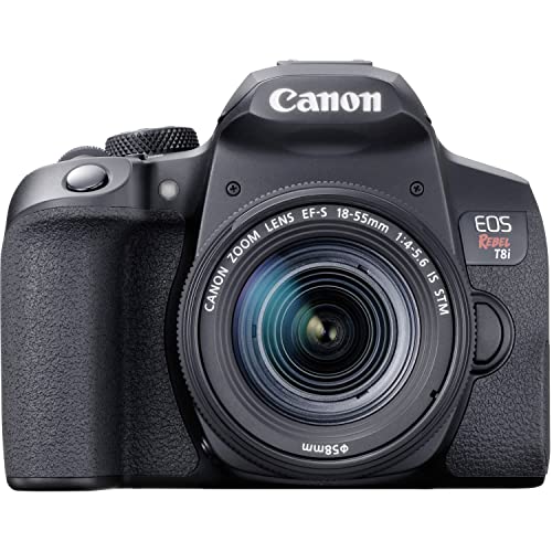 Camera Bundle for Canon EOS Rebel T8i DSLR Camera with EF-S 18-55mm f/4-5.6 is STM Lens and Accessories Pack (64GB, Handheld Tripod, Extra Batteries, and More)
