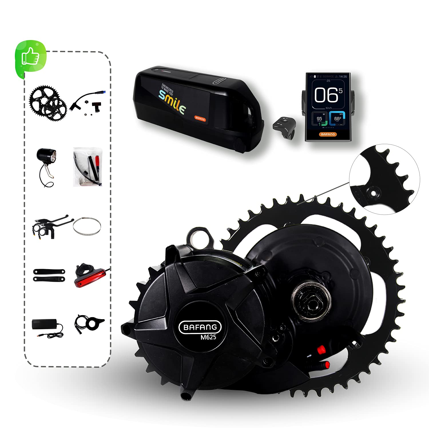 BAFANG Newest M625 1000W 750W M325 500W M225 250W Mid Drive Kits Electric Bike Conversion Kit Ebike Motor with Optional Battery and LCD Disdplay for MTB Road Bicycles Commuter Bikes