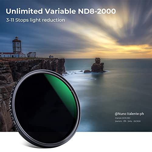 K&F Concept 67mm Variable Neutral Density Filter ND8-ND2000 (3-11stop) Waterproof Adjustable ND Lens Filter with 24 Multi-Layer Coatings for Camera Lens (D-Series)