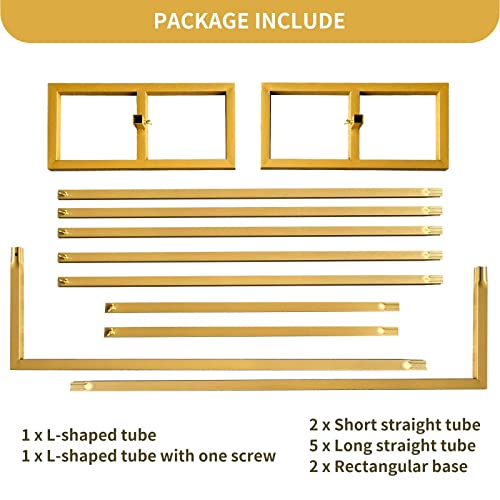 Tongmo 10x10 FT Heavy Duty Backdrop Stand, Adjustable& Stable Pipe and Drape Stand, Gold Metal Backdrop Stand for Parties Wedding Birthday Photography Photo Booth Background