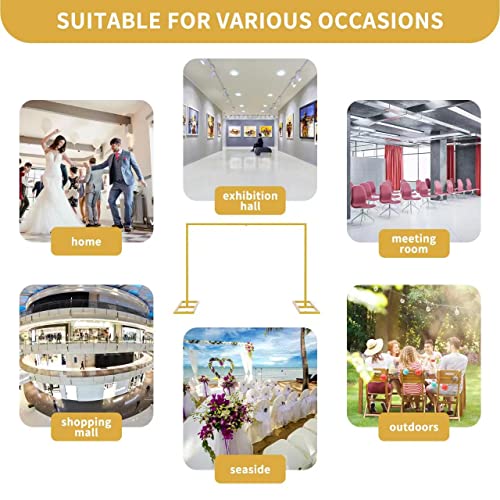 Tongmo 10x10 FT Heavy Duty Backdrop Stand, Adjustable& Stable Pipe and Drape Stand, Gold Metal Backdrop Stand for Parties Wedding Birthday Photography Photo Booth Background