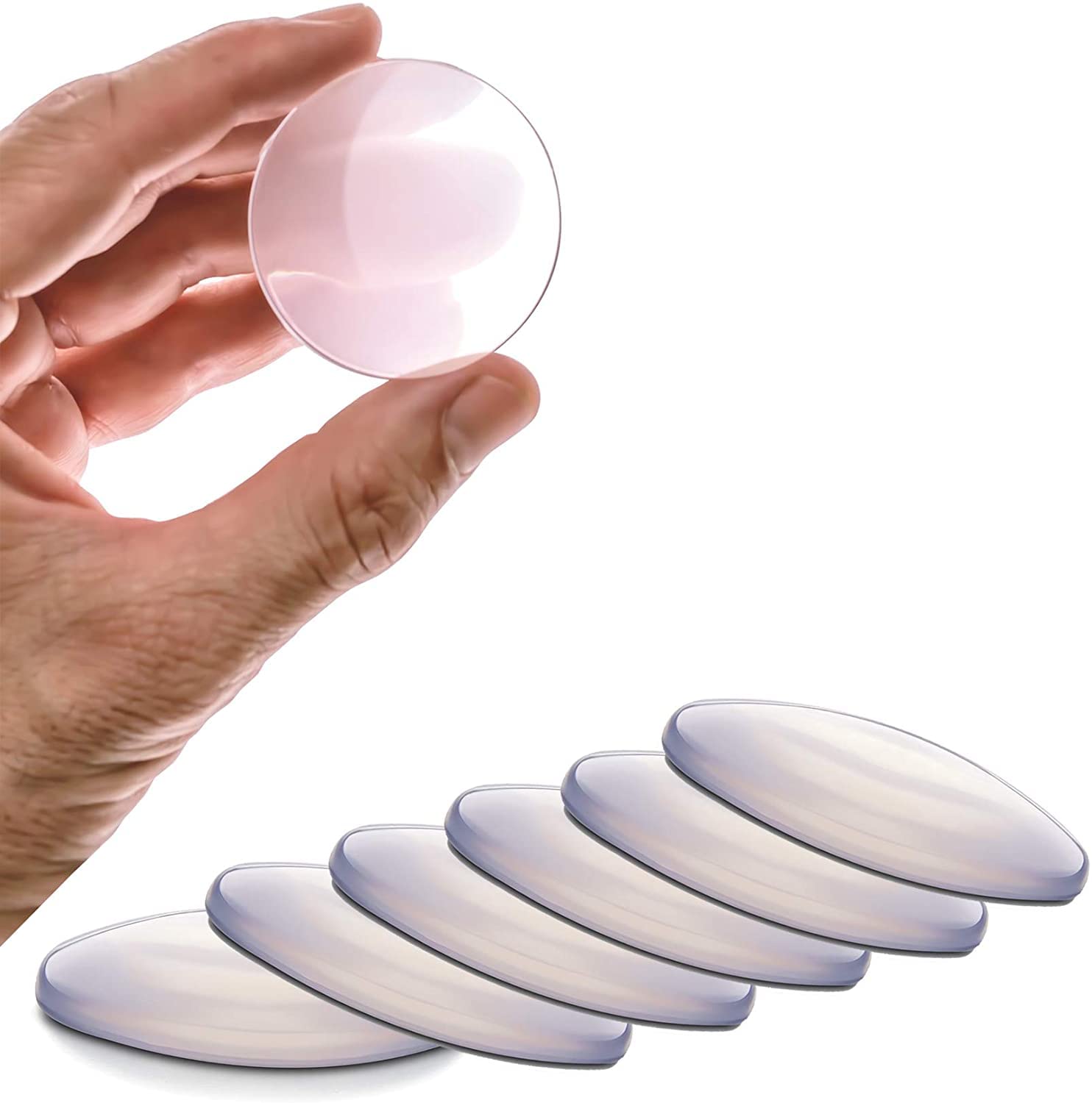 4 Pieces Wall Door Handle Stopper 2" Clear Rubber Door Knob Round Wall Shield Cushion Quiet Wall Protector for Door Handle Guard Door Bumper Wall Protector Silencer Self Adhesive