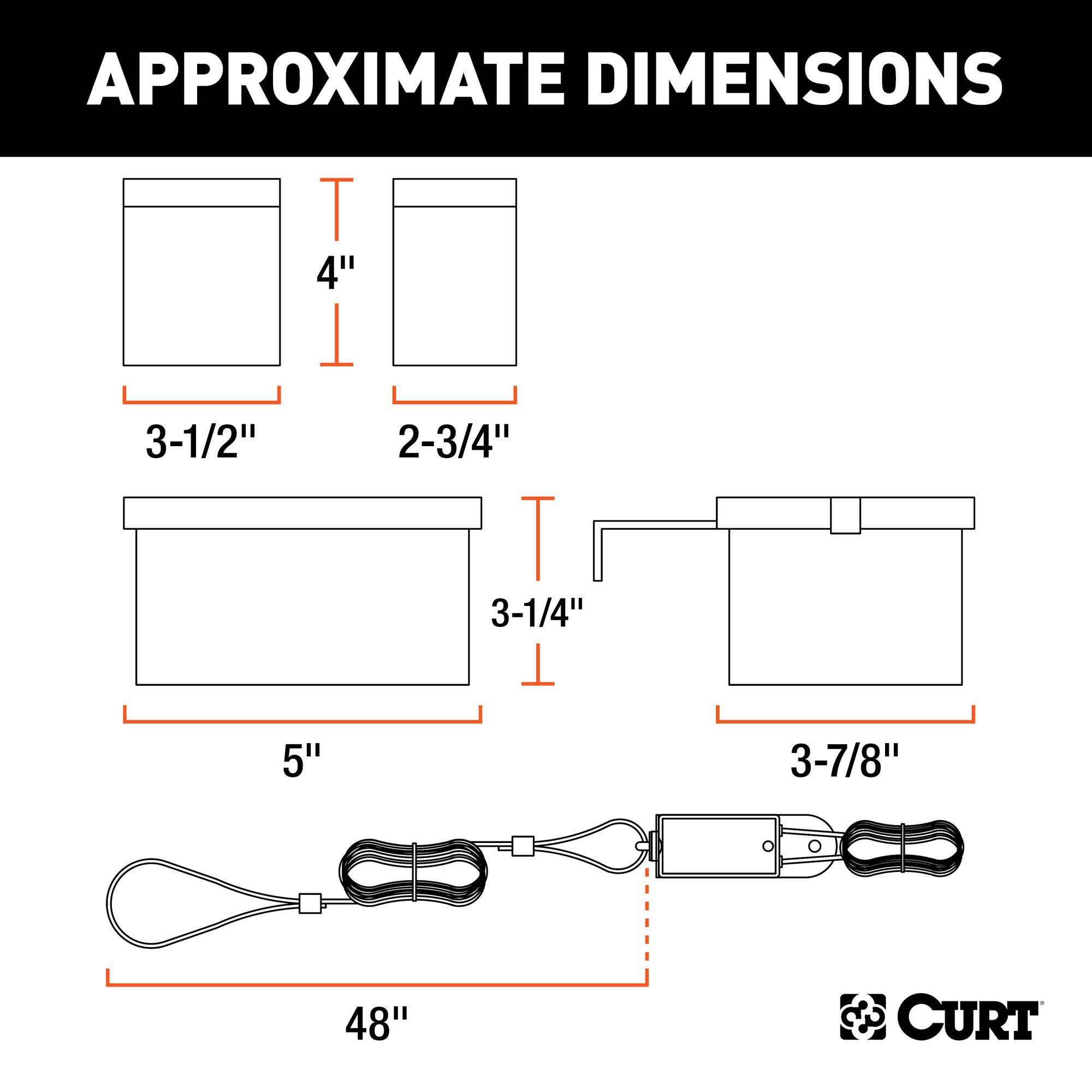 CURT 52026 Soft-Trac 2 Trailer Breakaway Switch Kit System with Battery , black