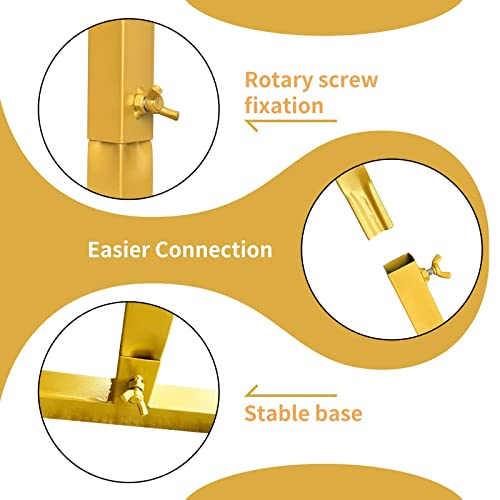 Tongmo 10x10 FT Heavy Duty Backdrop Stand, Adjustable& Stable Pipe and Drape Stand, Gold Metal Backdrop Stand for Parties Wedding Birthday Photography Photo Booth Background