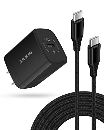 20W PD USB C Wall Charger Adapter [60W/6FT] USB Type C to USB-C Cable, Fast Charging 3.0 Block Plug Cube Brick Box, Android USBC to C Phone Power Charger Cord for Samsung Galaxy, Google Pixel ZTE Moto