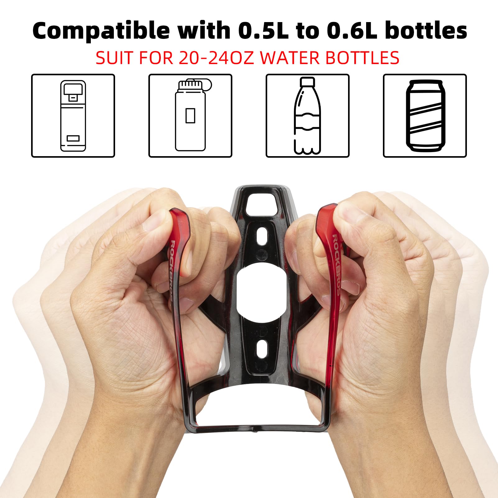 ROCKBROS Bike Water Bottle Holder Ultra-Light Bicycle Bottle Cages with Screws Tool, Universal Bike Cup Holder Rack for Road MTB Bikes