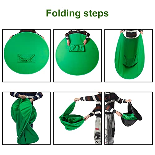 (56") Portable Green Scree Chair Background, Collapsible Webcam Background, Chroma Key Green for Video Chats,Video Conference,Game,Zoom,Video Backdrop.