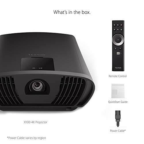 ViewSonic Smart LED 4K Projector with Dual Harman Kardon Speakers 125% Rec 709 3D Ready Frame Interpolation Technology for Home Theater (X100-4K)
