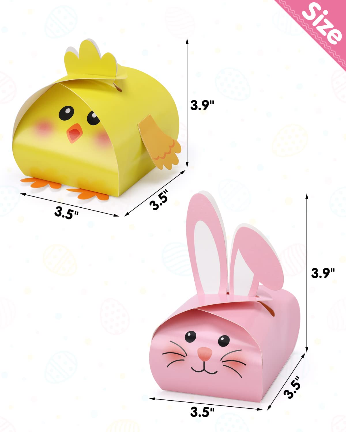 Easter Party Favor Boxes Easter Treat Boxes Bunny Party Decorations Easter Basket Bunny and Chicks Goodies Candy Gift Boxes for Easter Party Decorations Table Centerpieces Decor Supplies Set of 12