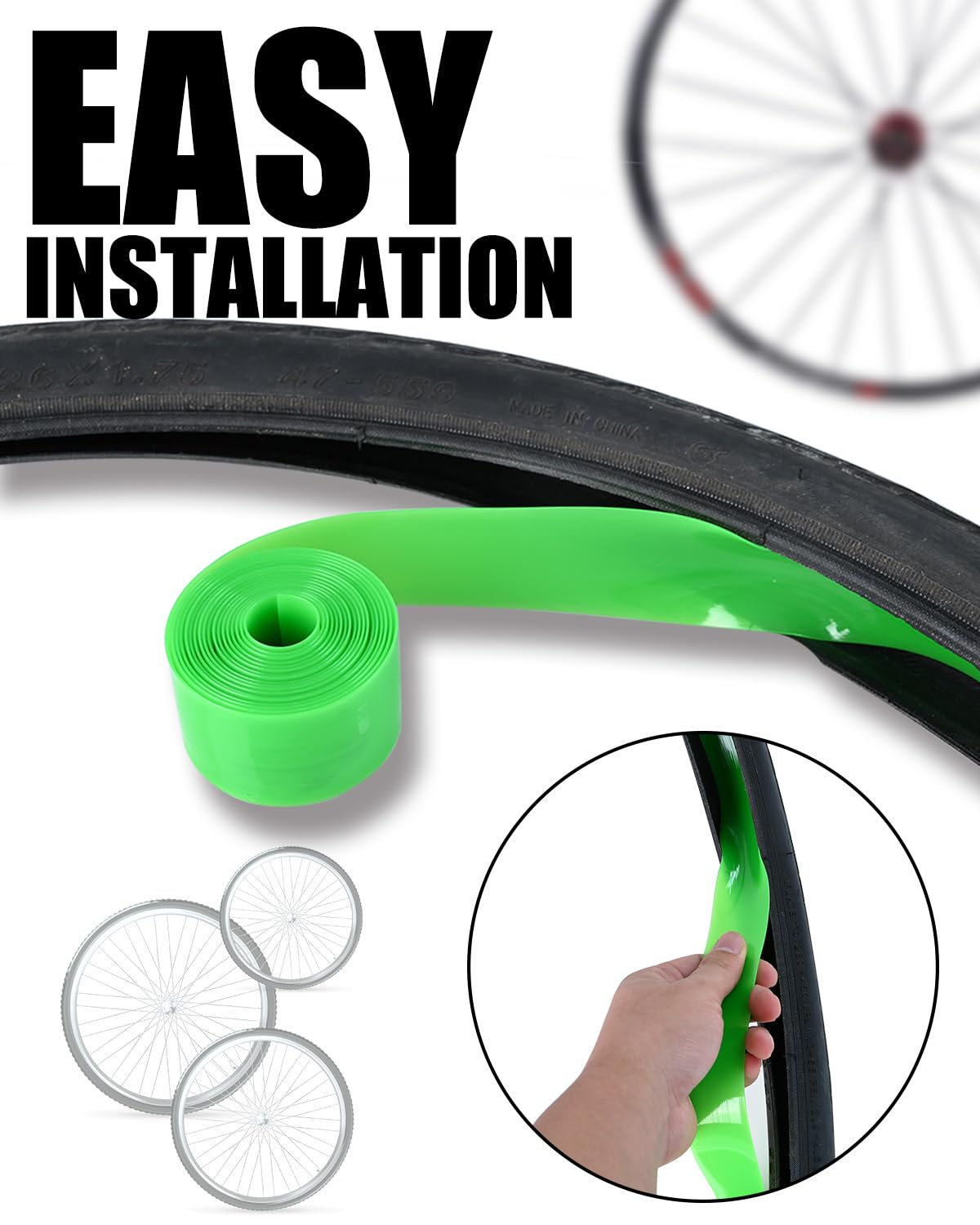 Bike Tire Liner, Bicycle Tube Flat Protector Compatible with 12" 16" 18" 20" 24" 26" 27.5" 29"