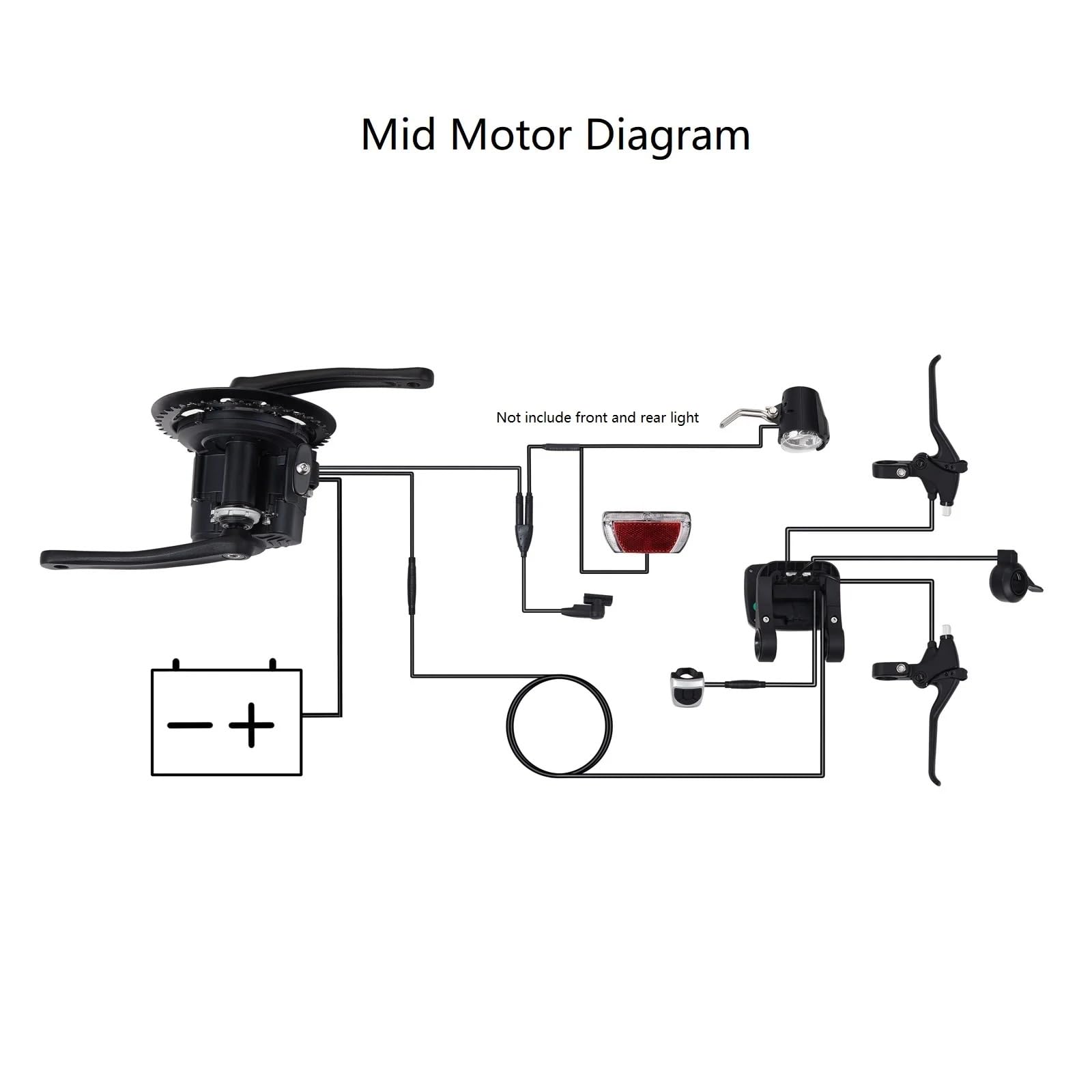 TSDZ2B 48V 500W Mid Drive Motor Ebike Concversion Kit Electric Bike Torque Sensor DIY Central Motor with VLCD5 for Bottom Bracket 68/73MM MTB City Road Bicycle