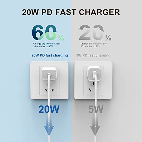 iPhone 12 13 Fast Charger,Fast iPhone Charger [Apple MFi Certified]Lightning Cable 20W Type C Charger USB C Fasting Charging Plug Adapter Compatible with iPhone13/13 Pro Max/12/12 Pro/11/XS/XR/X,iPad