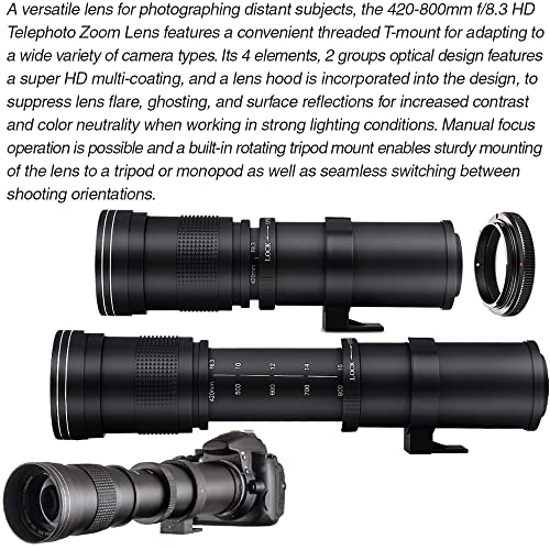 Nikon D7500 DSLR Camera with 18-140mm VR Lens (1582) + 420-800mm Super Zoom Lens, 128GB Memory + 3 Piece Filter Kit, Photo Backpack + More