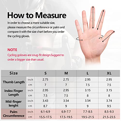 NICEWIN Cycling Gloves Motorcycle Bike Mountain- Road Bicycle Men Women Padded Antiskid Touch Screen