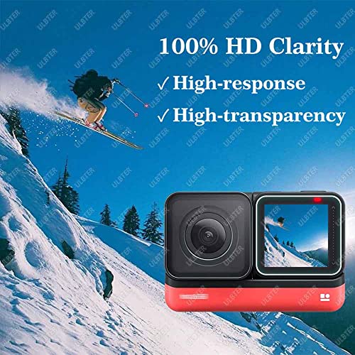 ULBTER Screen Protector for Insta360 ONE RS/ONE R, 2 Set Screen protector for LCD + 4K Wide Angle Lens, Tempered Glass Cover 0.3mm 9H Hardness Ultra-Clear