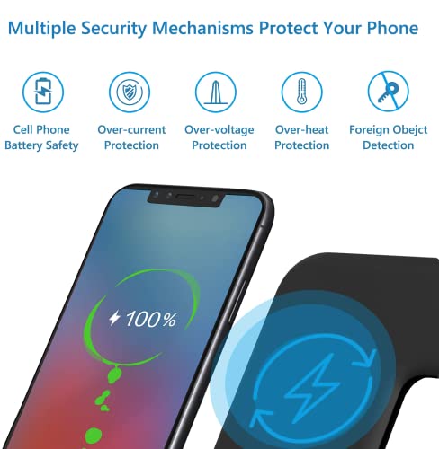 Wireless Charging Station, 3 in 1 Fast Wireless Charger Stand with Adapter for AirPods/iWatch Series 5/4/3/2/1, QI Wireless Charger Compatible with iPhone 14/13/12/11/ Pro/Max/XS Max/XS XR