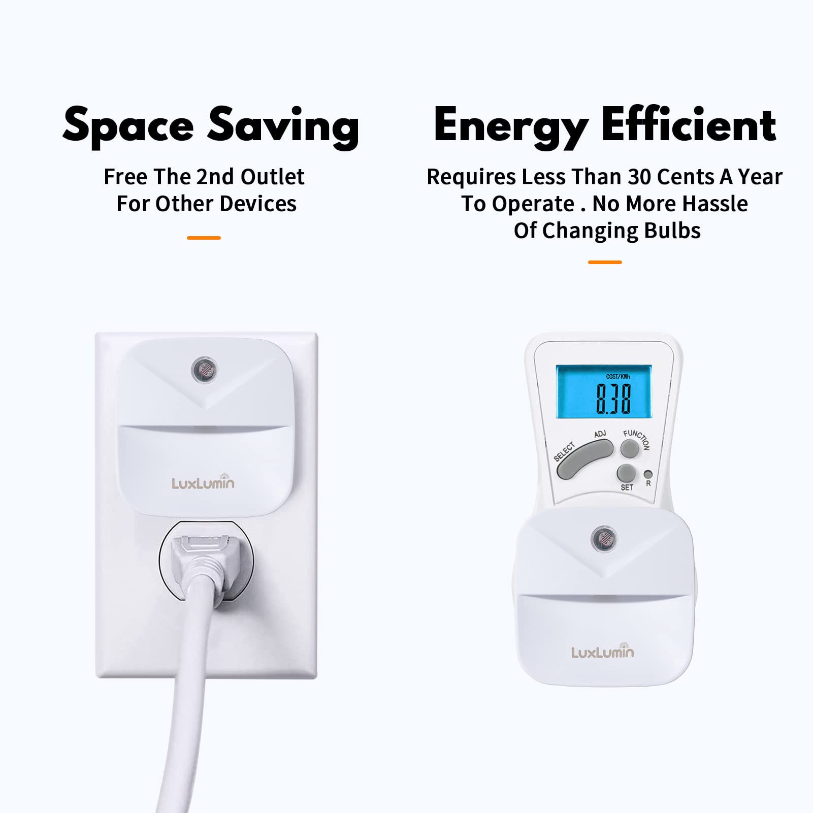 LuxLumin LED Night Light, Night Lights Plug into Wall with Dusk-to-Dawn Sensor, Automatically Turn on and Off,Night Light for Kids,Bedroom,Bathroom,Stairs,Warm White, 6 Packs