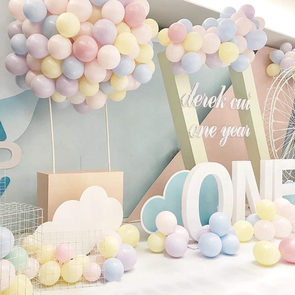 MARYLIKESFLOWERS Macaron Assorted Rainbow Balloons 10 inches 100 pcs/pack for Baby Shower birthday bachelor party decorations
