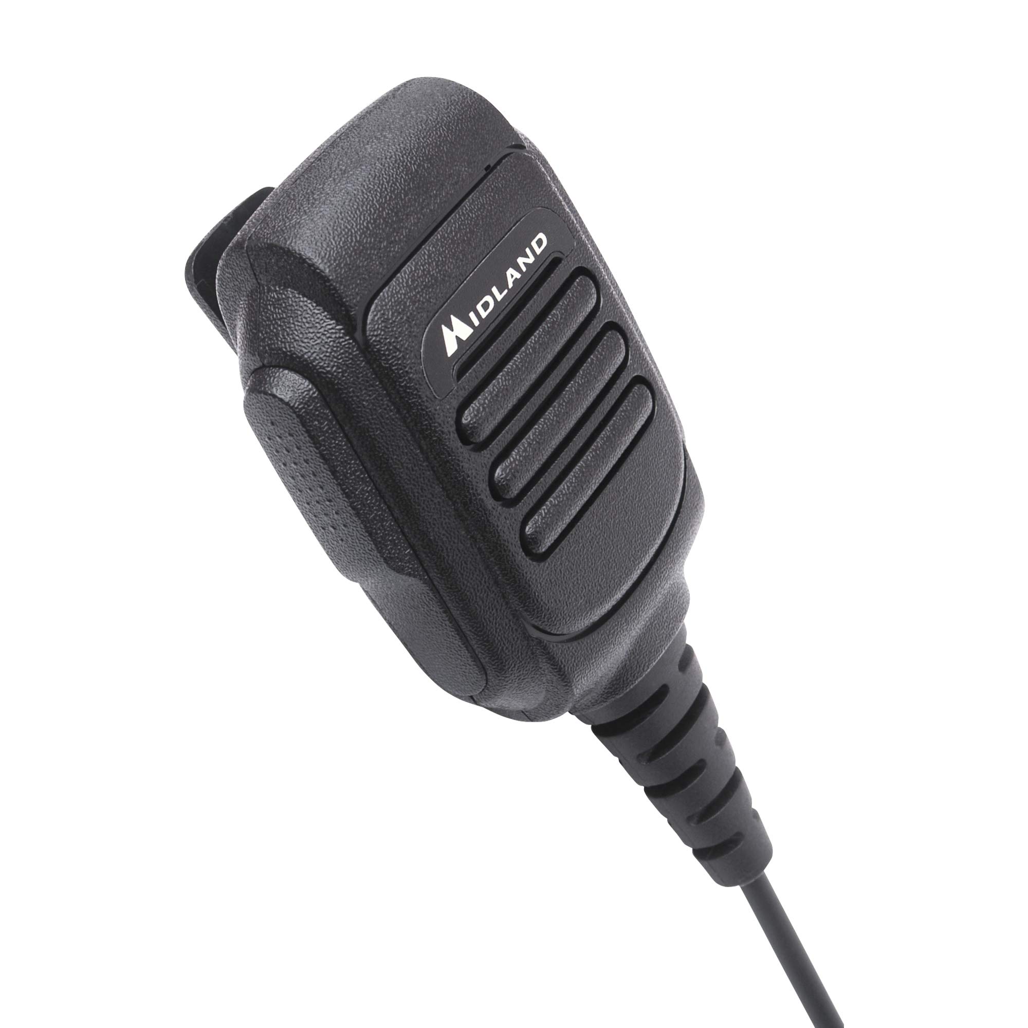 Midland AVPH10 Handheld/Wearable Speaker Microphone with Push-to-Talk for GMRS Radios, Black