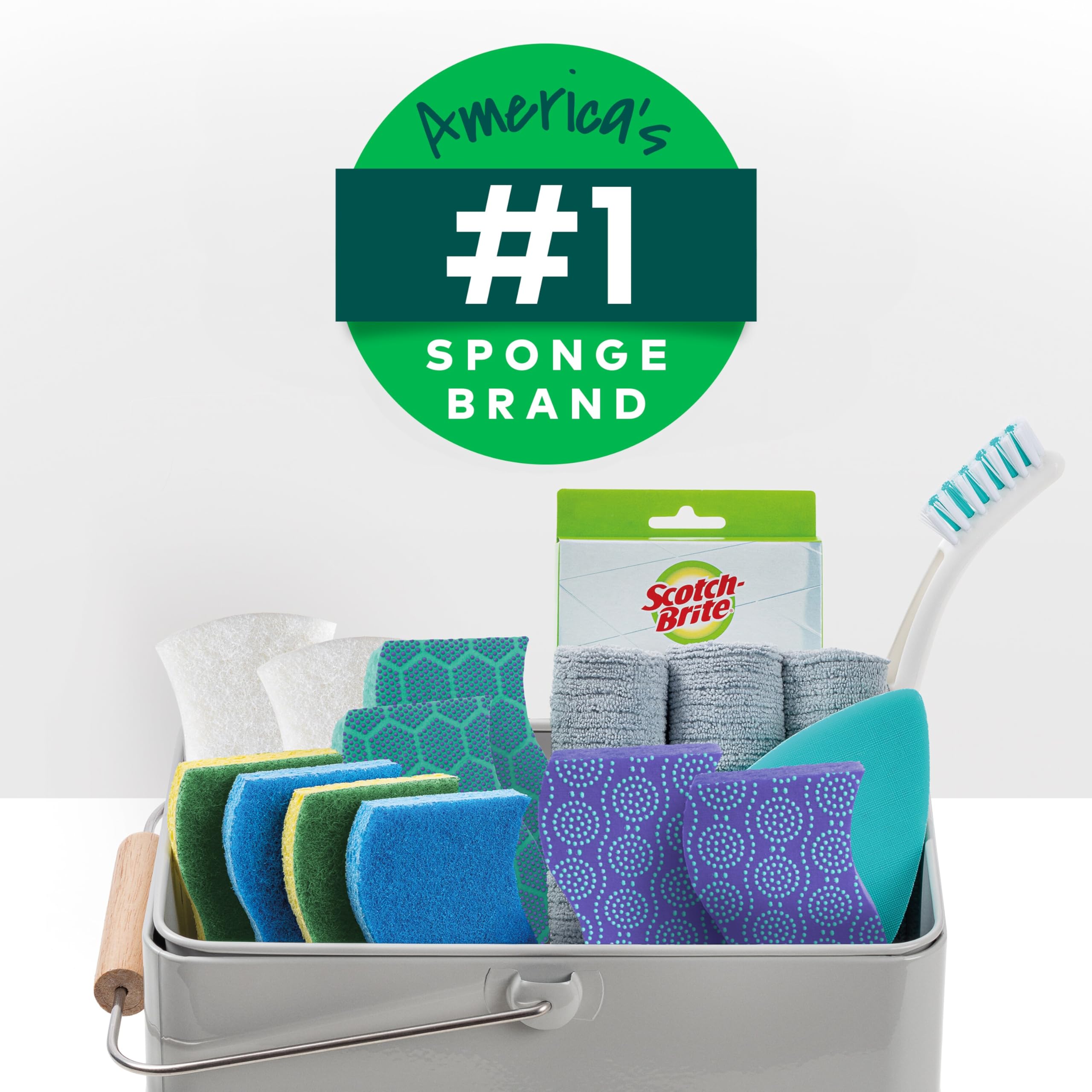 Scotch-Brite Scrub Dots Non-Scratch Scrub Sponge, Rinses Clean, For Washing Dishes and Cleaning Kitchen, 6 Scrub Sponges
