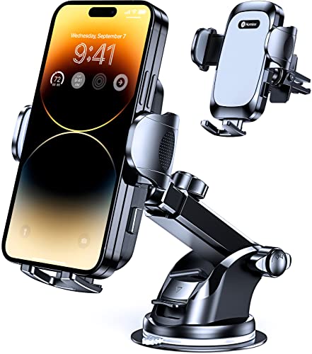 Humixx 【2022 Stable Nano Suction Cup】 Phone Mount for Car Universal Hands-Free Suction Cell Phone Holder for Car Dashboard Air Vent Car Phone Holder Mount for Samsung iPhone 13 14 Plus Pro Max