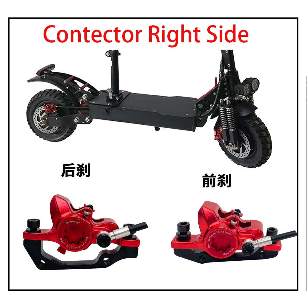 DEYING 950E Electric Power-Off E-Bike E Scooter Hydraulic Disc Brake Front & Rear Set & 180mm Rotor Mounting Adapter Included (Black, Connector Right Side)
