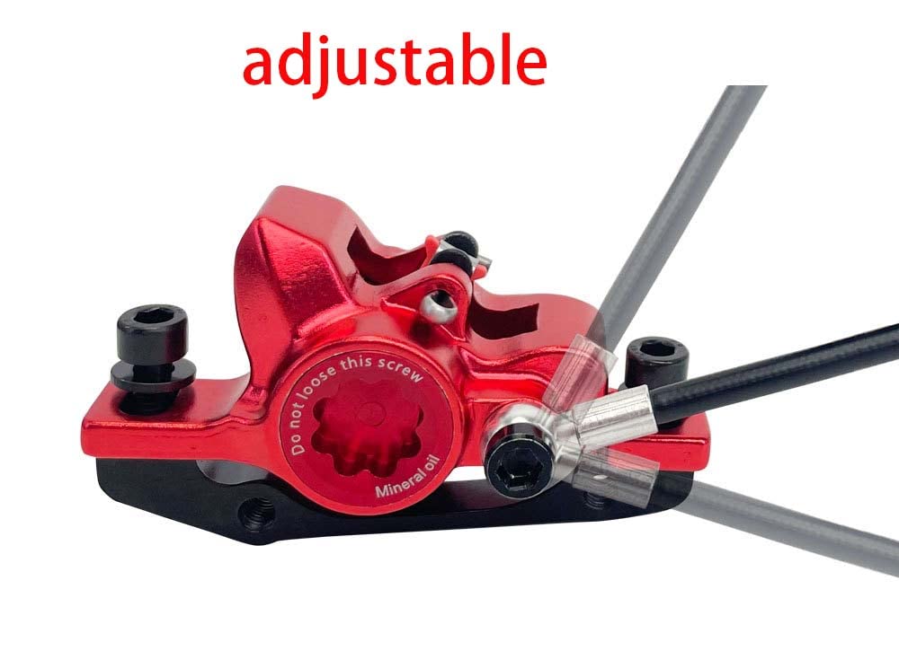 DEYING 950E Electric Power-Off E-Bike E Scooter Hydraulic Disc Brake Front & Rear Set & 180mm Rotor Mounting Adapter Included (Black, Connector Right Side)