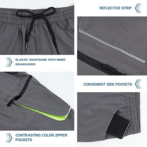 Nomolen Men's Mountain Bike Shorts 3D Padded Lightweight Quick Dry MTB Cycling Bicycle Shorts Loose-Fit B-Grey