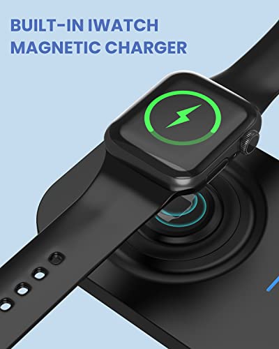 Dual Wireless Charger for iPhone and Watch,Duo Charging Pad for Apple Watch 8/7/6/SE/5/4/3/2, iPhone 14/13/12/11/X/8/SE Series.