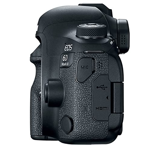 Canon EOS 6D Mark II DSLR Camera w/EF 50mm F/1.8 STM Lens + 75-300mm F/4-5.6 III Lens + 64GB Memory + Back Pack Case + Tripod, Lenses, Filters, & More (28pc Bundle)