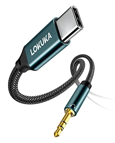 LOKUKA USB C to 3.5mm Audio AUX Jack Cable (3.3FT), Type C to TRS 3.5mm Male Headphone Adapter Car Stereo Audio Cable Cord Compatible with Pixel, Samsung S9 S10 S20 S21 S22, Note 10 20, iPad, MacBook