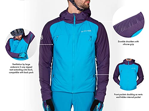 Endura Mens MT500 Mountain Cycling Jacket Freezing Point - Electric Blue, Large