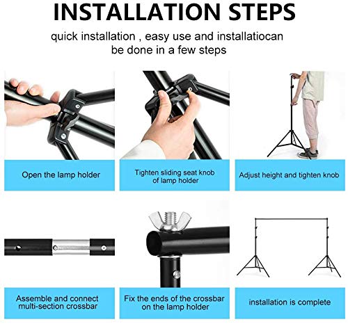 MOUNTDOG Background Stand 8.5X10ft, Backdrop Support System Kit Photo Video Studio Adjustable Heavy Duty Background Support with Sandbag & Carry Bag