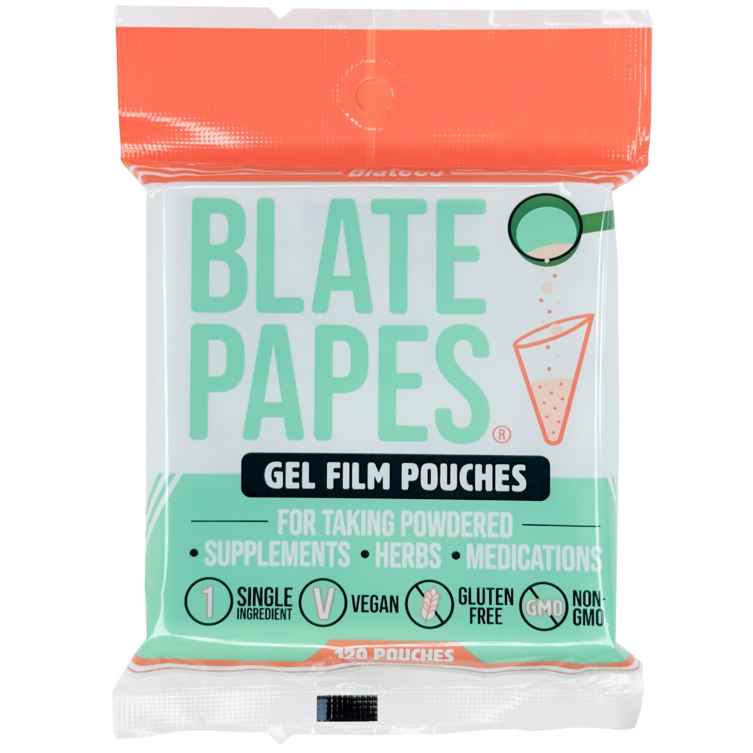Blate Papes Edible Film Pouches, 120 Count | Gel Film Bags for Taking Herbs and Supplements