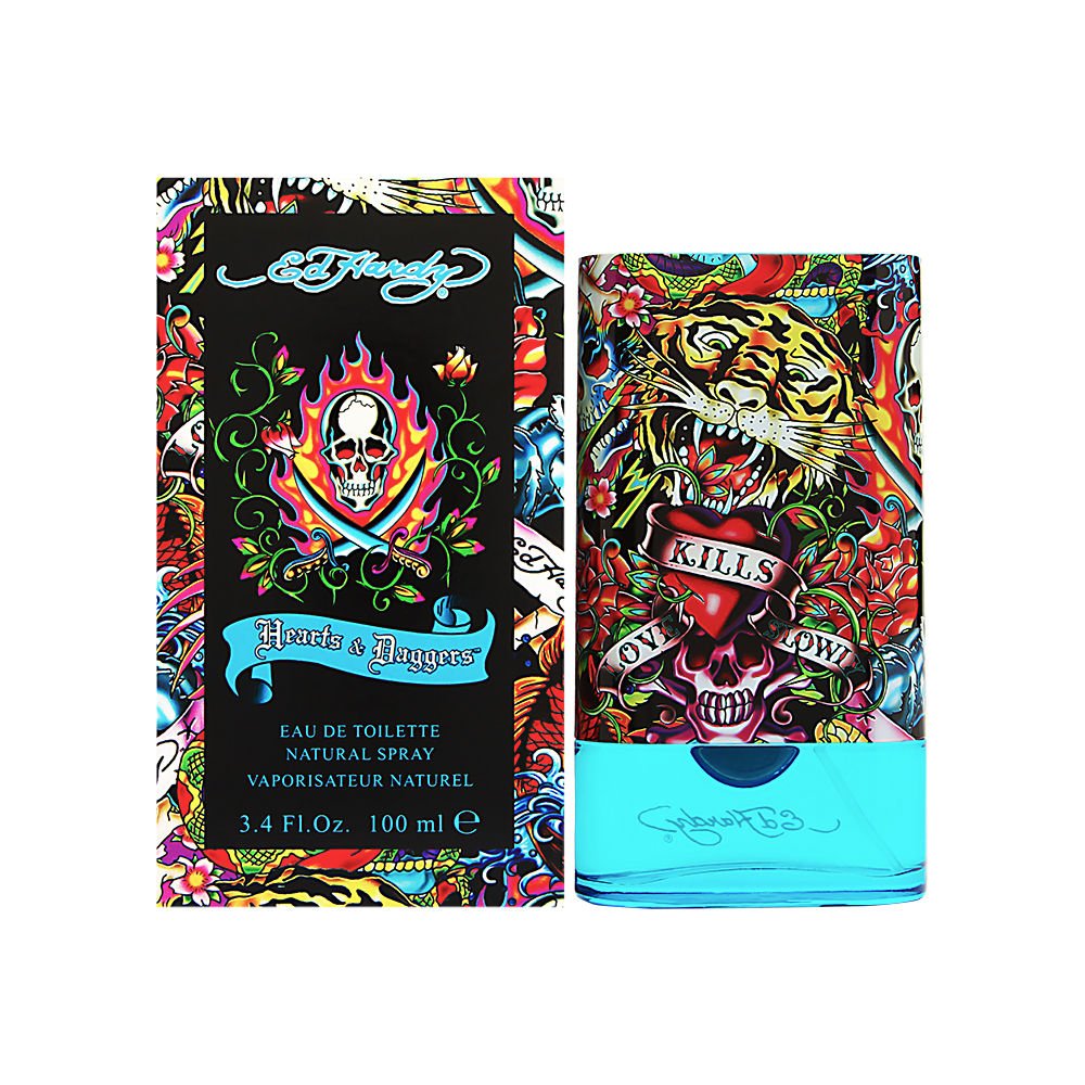 Men's Cologne Fragrance Spray by Ed Hardy, Hearts & Daggers, Eau De Toilette, 3.4 Fl Oz