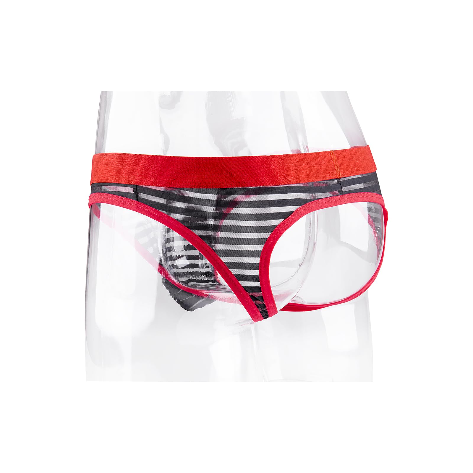 Evankin Men Jockstraps Cotton Mesh Breathable Men Underwear Briefs Thongs Gay Underwear(203-Black,M)