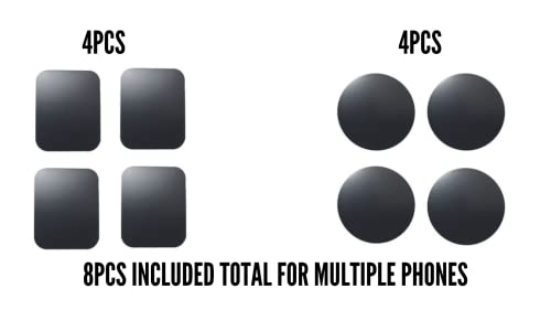 Phone Holder Car 8 Pack Magnetic Metal Plate with 3M Adhesive Sticker Universal for Car Magnetic Phone Mount