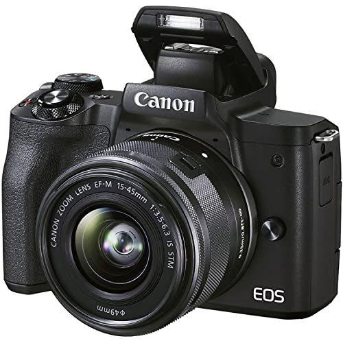 Camera Bundle for Canon EOS M50 Mark II Mirrorless Camera Black with EF-M 15-45mm f/3.5-6.3 is STM, EF 75-300mm f/4-5.6 III, 500mm f/8 Manual Focus Lens + Accessories (Renewed)