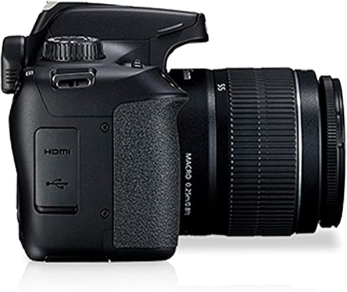 Canon EOS 3000D (Rebel T100) DSLR Camera with EF-S 18-55mm DC III & 75-300mm Lenses Deluxe Accessory Bundle – Includes: 2X SanDisk Ultra 64GB Memory Card, Spare Battery, Black (Renewed)